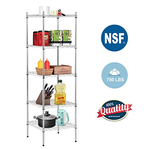 Buy 5 Shelf Wire Shelving Unit Metal Nsf Wire Shelf Organizer Storage ...