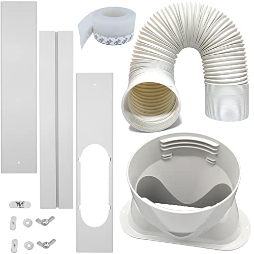 YUESUO Portable AC Window Vent Kit with Hose, 3Pcs Window Slide Kit ...