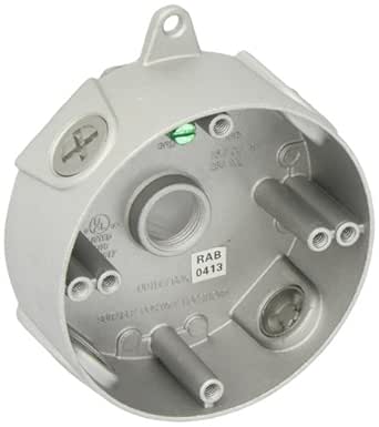 RAB Lighting VXC Weatherproof Round Box with No Cover, Aluminum, 1/2 ...