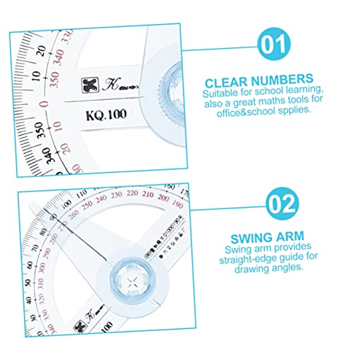 Kids Scissors 360 Degree Plastic Protractor With Swing Arm - Math ...
