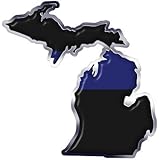 Amazon.com: Michigan State (V23) Thin Blue Line Vinyl Decal Sticker Car ...