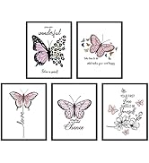 Amazon.com: YIXIHOMPT Inspirational Butterfly Wall Art Canvas Prints ...