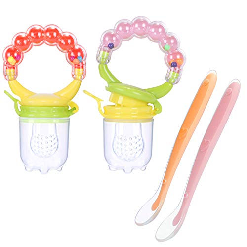 Baby Food Feeder Set, 2 Size Fresh Fruit Feeder Pacifier with 2 ...