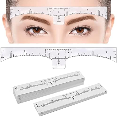 Eyebrow Ruler Stencil, 100 Pcs Eyebrow Stencil Microblading Ruler ...