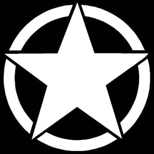 Pegatina de vinilo de estrella militar de StickerDad, tamaño: 4.5 ...