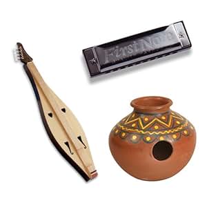 Amazon.com: Americana Music Bundle - Dulcimer, Harmonica & Jug Drum ...