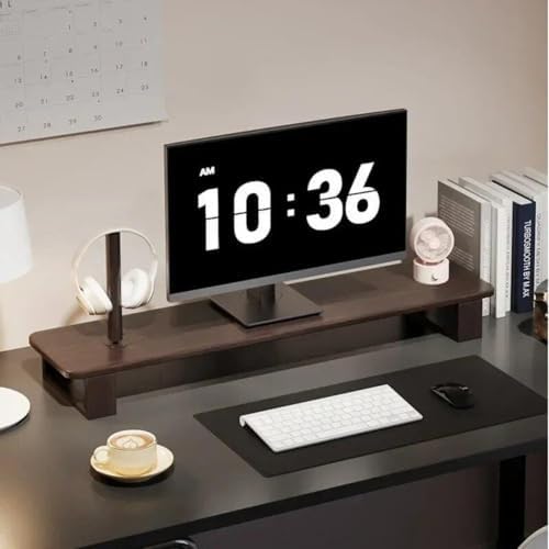 Wooden Twist Walnut Monitor Stand - Modern Desktop Riser, Monitor ...