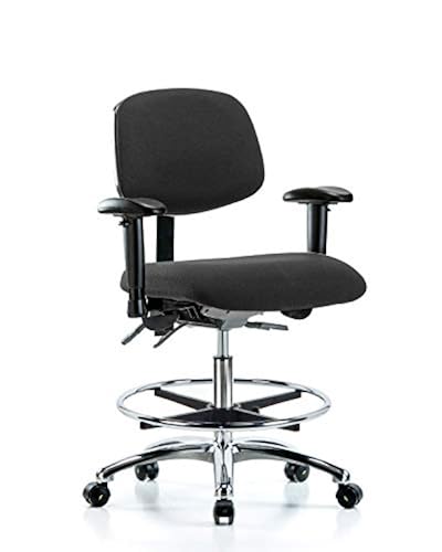 LabTech Seating LT41063 ESD Fabric Medium Bench Chair Chrome Base, Tilt ...