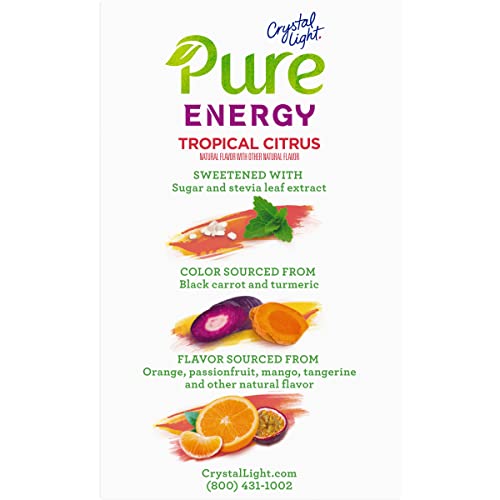 Crystal Light Pure Energy Tropical Citrus On-The-Go Powdered Drink Mix 48 Count | Pricepulse