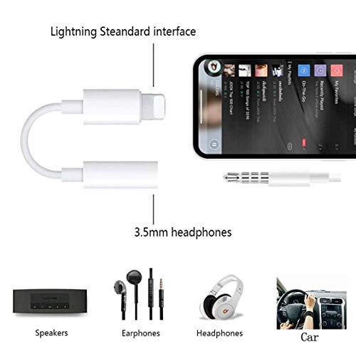 Headphone Adapter for iPhone(2 Pack) 3.5mm Headphone Jack Adapter, Aux ...