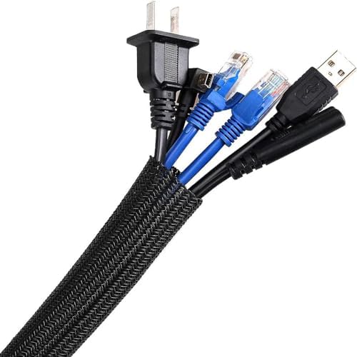 3M/9.84ft Cable Management Sleeve Diameter 12-20mm Adjustable, Braided ...