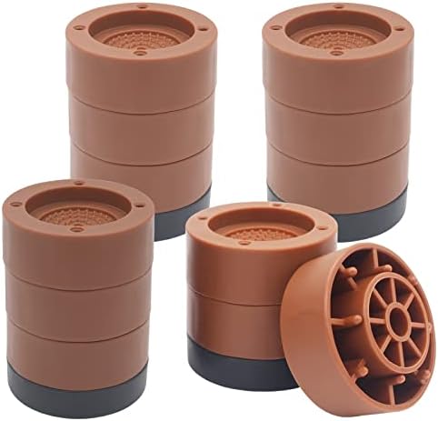 HANIHUA 4 Sets Brown Round Furniture Risers, Heavy Duty Bed Risers ...