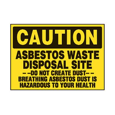 3.5" x 5" Caution, Asbestos Waste Site3-1/2" H x 5" W Self-Adhesive ...