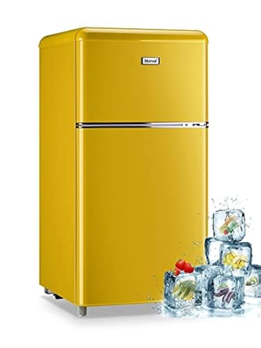 WANAI Compact Refrigerator, 3.2 Cu.Ft Retro Mini Fridge with Freezer ...