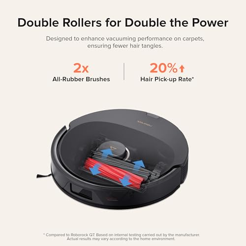 roborock Q8 Max+ Robot Vacuum and Mop with Main Brush Bundle, Self ...