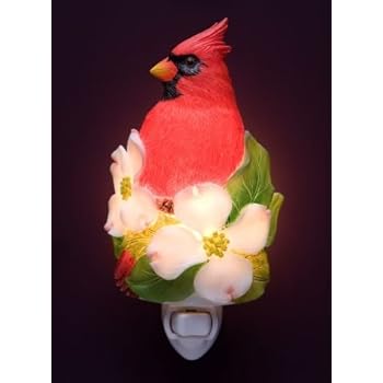 Stained Glass Red Cardinal Bird Night Light - - Amazon.com