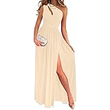 Amazon.com: LYANER Women's One Shoulder High Split Sleeveless Ruched Sexy Cocktail Maxi Long ...