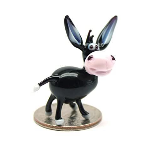 Amazon.com: Glass figurines Donkeys Glass Donkey Sculpture Collectible ...