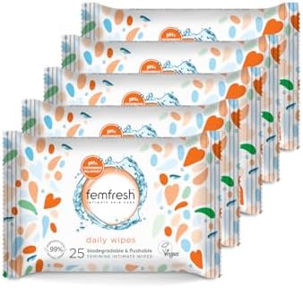 سعر Femfresh Biodegradable and Flushable Intimate Wipes 25 x 5-Pack فى ...