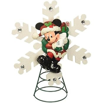 Amazon.com: Disney Santa Mickey Mouse Christmas Tree Topper NEW: Home ...
