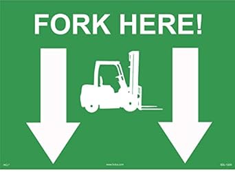 Fork Here - 3" x 5" - Adhesive Vinyl Sign (Pack of 25): Amazon.com ...