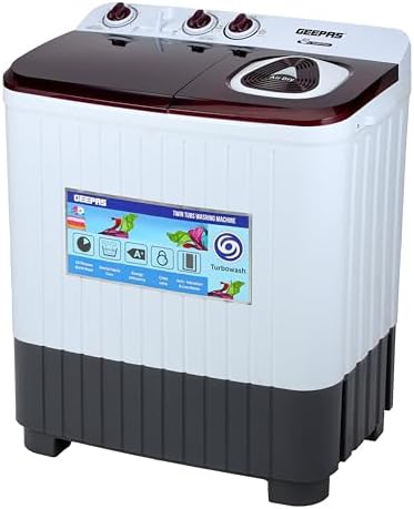Geepas 12 KG Twin Tub Semi-Automatic Washing Machine- GSWM18043| Fully ...