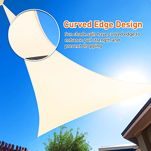 Artpuch 25'x25'x25' Cream Sun Shade Sail UV Block 185 GSM AT0610 ...