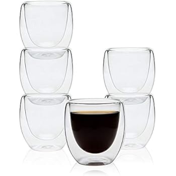 De'Longhi Double Walled Thermo Espresso Glasses, Set of 2: Amazon.ca ...