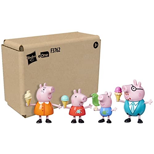 Peppa Pig Peppa's Adventures Peppa's Family Ice Cream Fun Figure 4-Pack ...