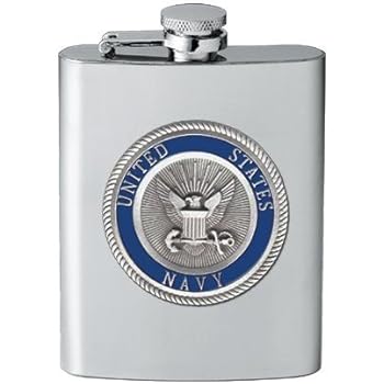 Amazon.com | Heritage Pewter United States Navy Flask: Alcohol And ...