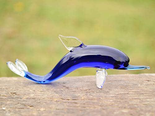 Amazon.com: Blue Glass Dolphin Figurine Sea Animals Glass Dolphins Gift ...