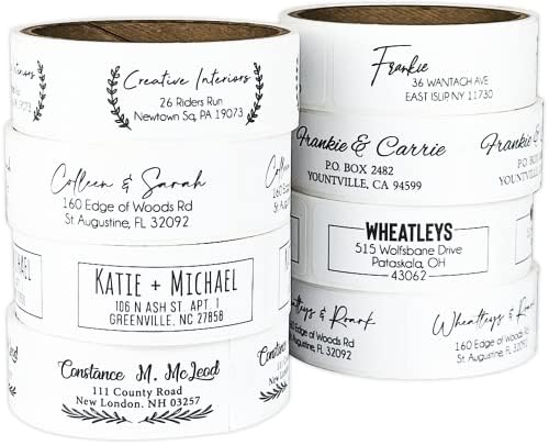 Return Address Labels Personalized, 50 Rolls, 2.6"L x 1"H - White Matte ...
