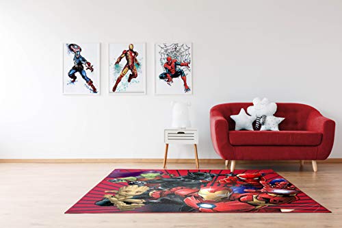 Marvel Avengers Full Assault Kids Room Rug - Large Area Rug Measures 4 ...