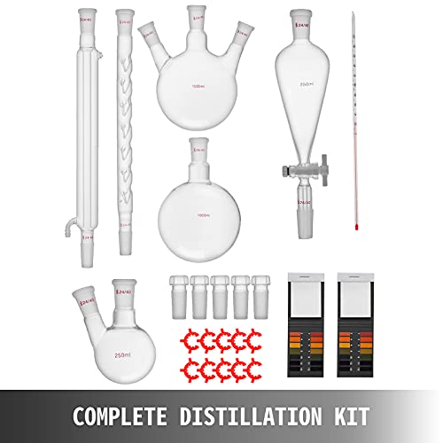 VEVOR New Laboratory Glassware 24/40 Chemistry Glassware 29PCS ...