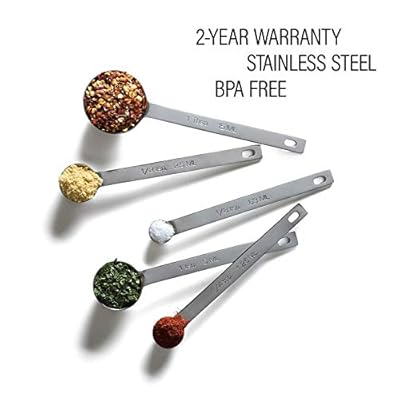 Bellemain Stainless Steel Measuring Spoon Set with D-Ring Holder, for ...