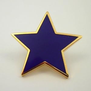 Amazon.com: Plain Blue Star pin badges - Pack of 10: Office Products
