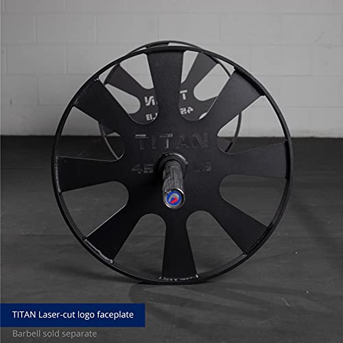 Titan Fitness Wagon Wheel Pulling Blocks, 45 LB Pair, 26-inch Steel ...