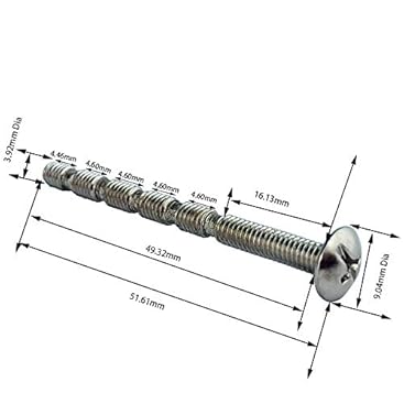 M4X49mm Adjustable Length Screws Snap Off Fixing for Kitchen Cabinet ...