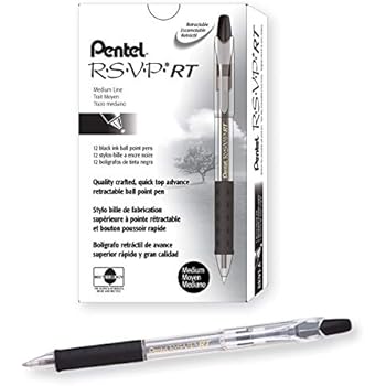 Amazon.com : Pentel RSVP Super RT Ballpoint Pen, (1.0mm) Medium Line ...