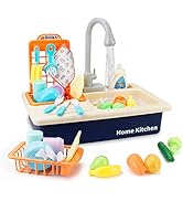 Amazon.com: BOBXIN Play Sink with Running Water, Kids Play Kitchen Toy ...