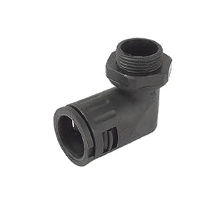 Black Plastic Right Angle 20mm Thread Conduit Pipe Quick Fittings ...