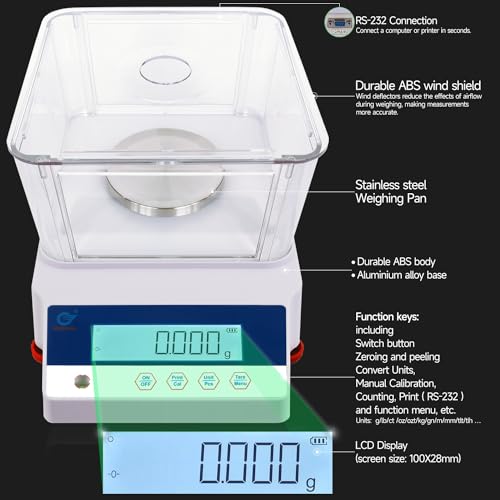 RUISHAN Lab Analytical Balance 500g X 0.001g High Precision Lab Scale ...