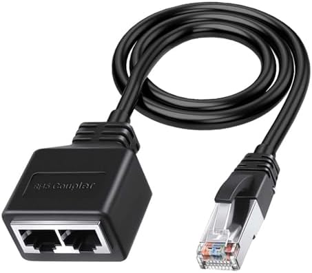 Joyzzz Ethernet Splitter, 1 Male to 2 Female Ethernet Splitter ...