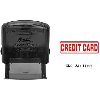 Amazon.com : CREDIT CARD Rubber Stamp Clear Print For Office Use Shiny S-842 Self-Inking Stamp ...