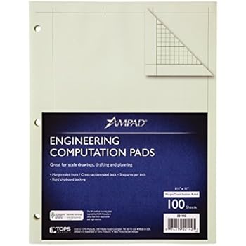 Amazon.com : National Brand Computation Pad, Plain and 5 X 5 Quad On ...