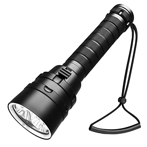 Scuba Diving Flashlight Rechargeable Dive Light Torch, 6000 Lumen LED ...