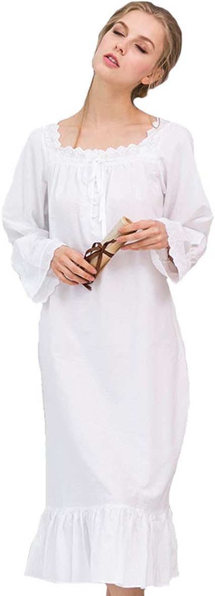 TieNew Camisón Mujer, Pijama Mujer Verano Manga Largas Camisón Vestido ...