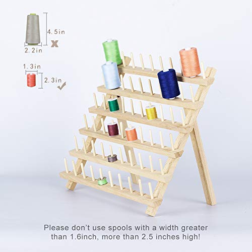 HAITRAL 2 Pack 60-Spool Thread Holder Rack - Sewing Organize with Hook ...