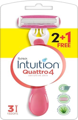 Intuition Quattro Disposable Razor for Women, 2+1 Pack,Suitable for ...