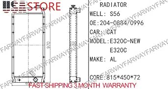 Amazon.com: 2040996 204-0996 CORE Radiator,Water FITS Caterpillar CAT ...